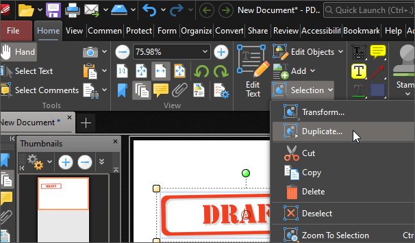 PDF-XChange Co Ltd :: Knowledge Base :: How do I Duplicate objects?